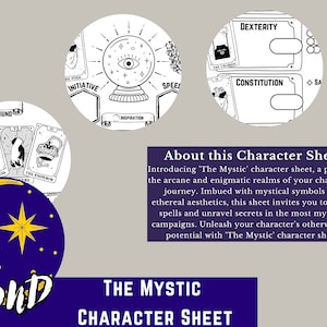 The Mystic DND Character Sheet: Premium, Handcrafted Adventure Ledger ...
