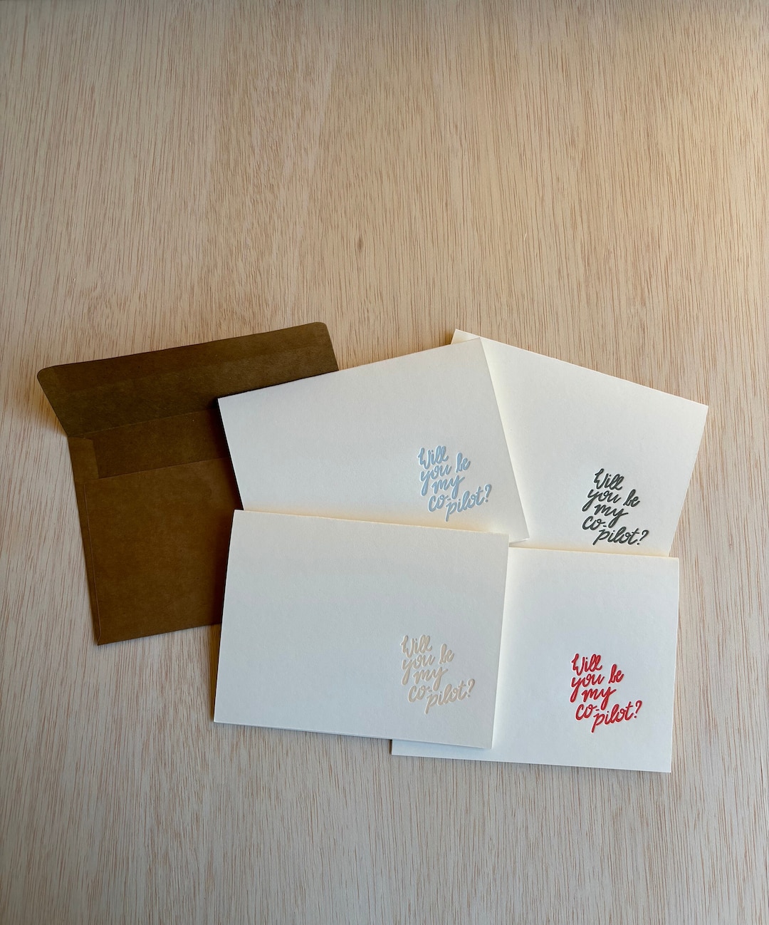 Will You Be My Co-pilot Letterpress Printed Greeting Card With Envelope ...