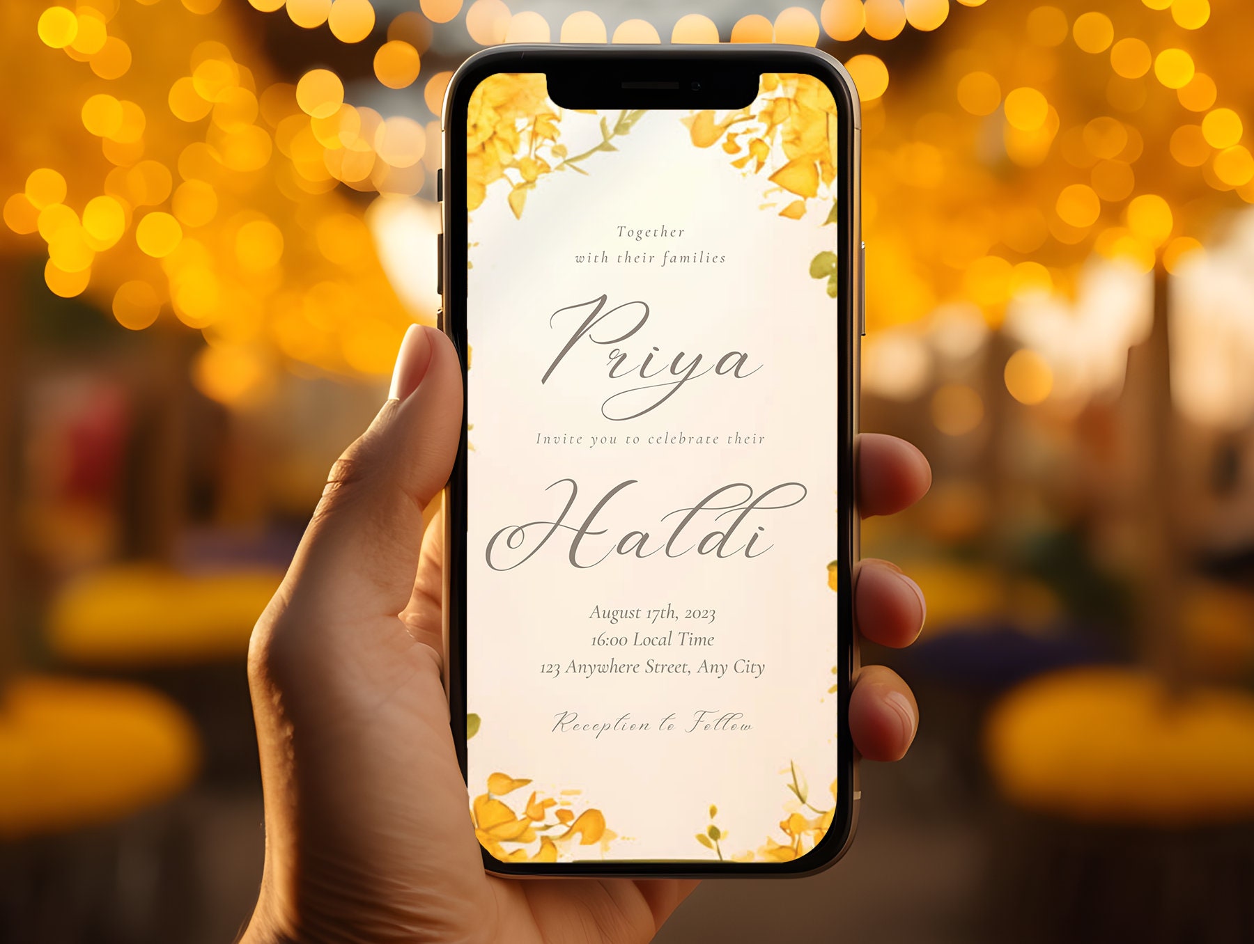 Animated Haldi Ceremony E-invite | Printable & Sikh Wedding Invite ...