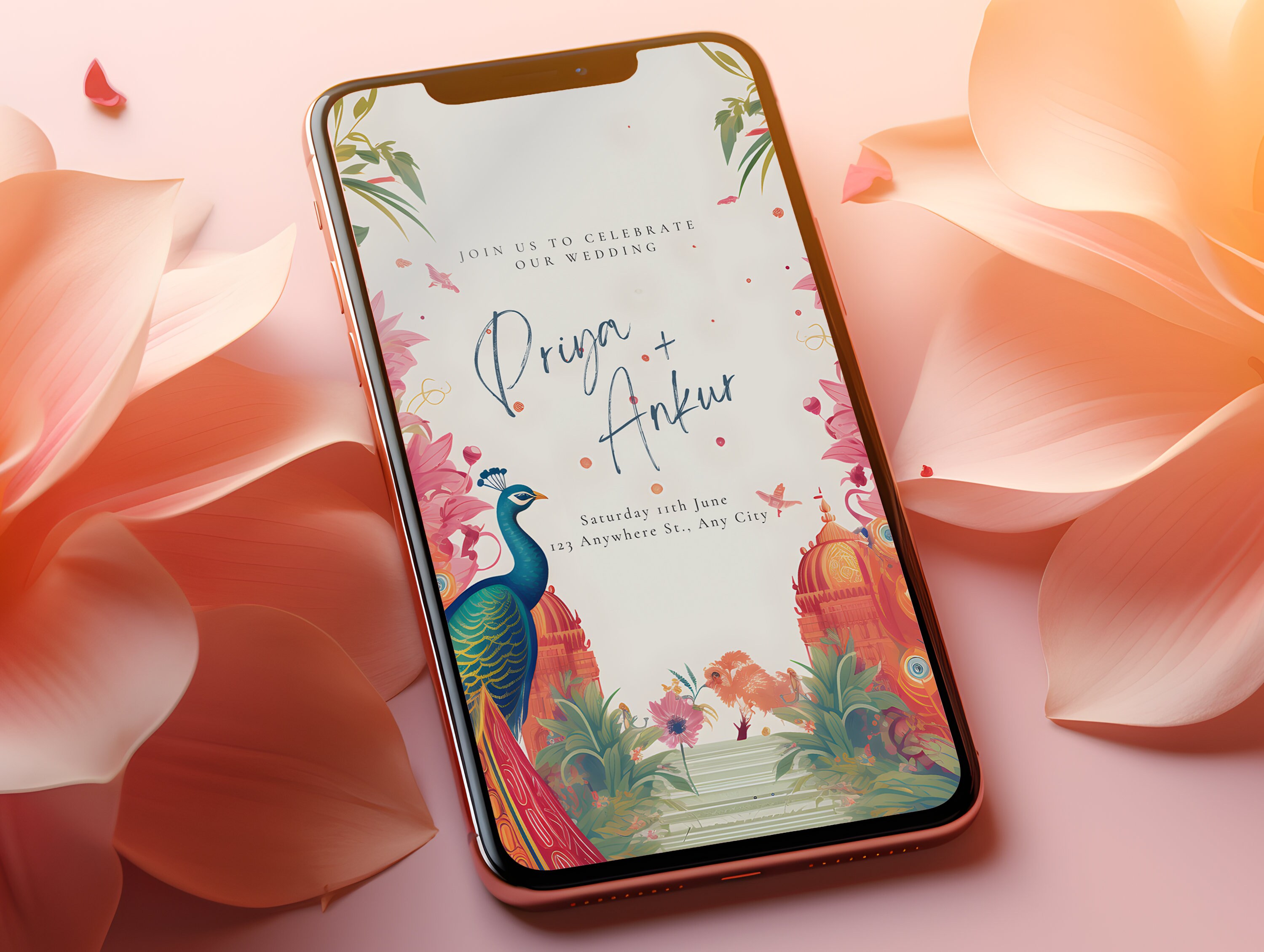 Indian Wedding Invitation Animated Digital & Printable | Sikh, Hindu ...