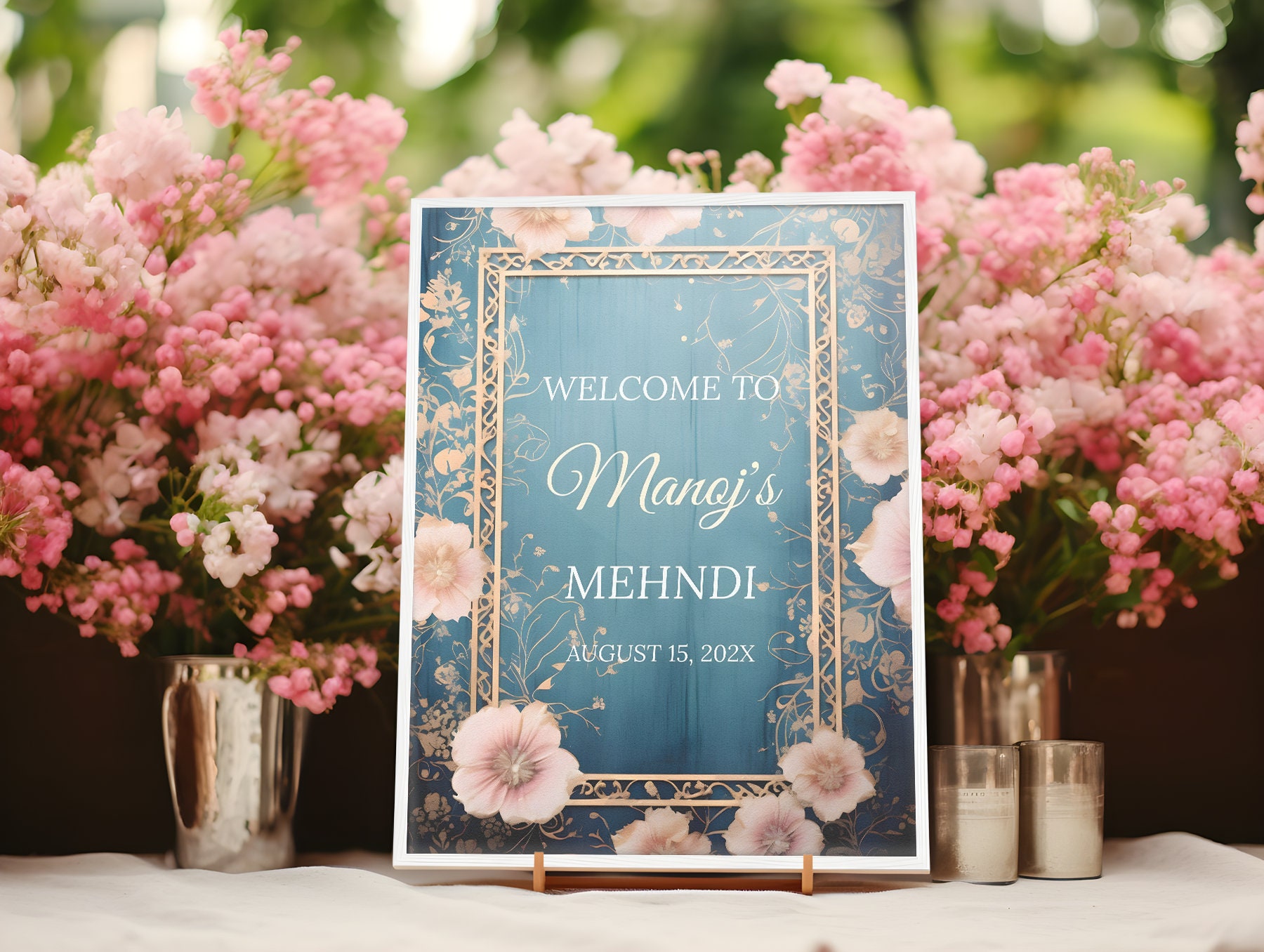 Indian Mehndi Sign Mehndi Poster Decor Sign & Welcome to - Etsy