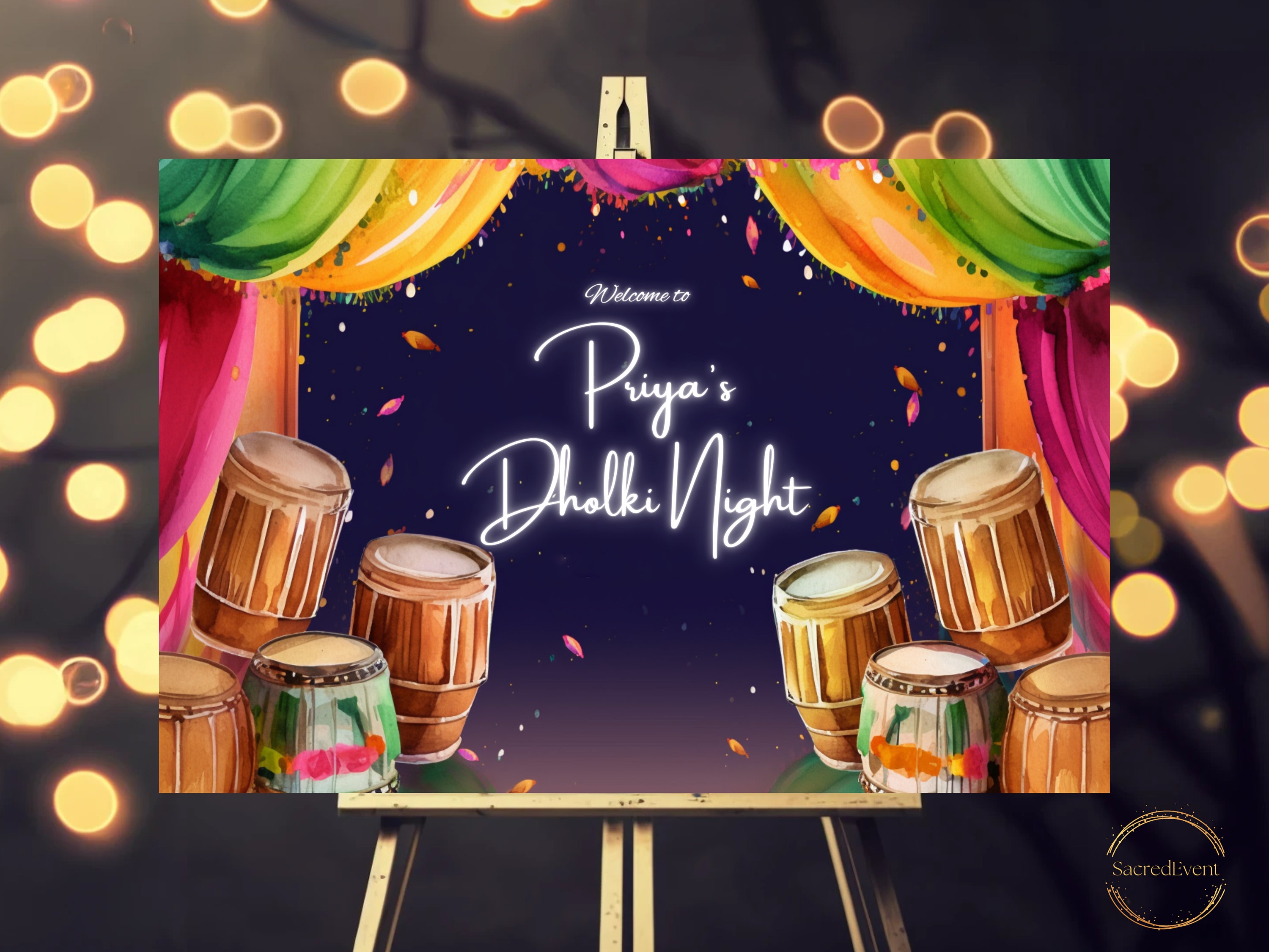 Dholki Decor Signs & Dholki Night Signs, Dholki Welcome Signs, Punjabi ...