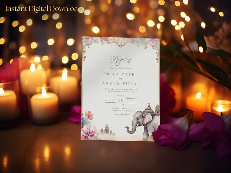Indian Wedding Invitation Animated Digital & Printable - Etsy