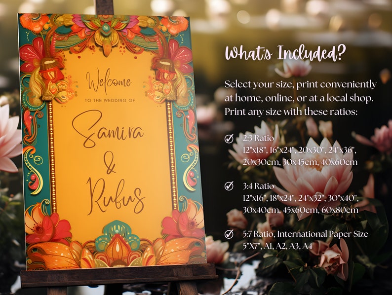 Indian Wedding Sign Welcome South Indian & Hindu Reception - Etsy