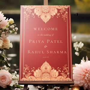Indian Wedding Sign Welcome to Mehndi & Reception Signage, South Indian ...