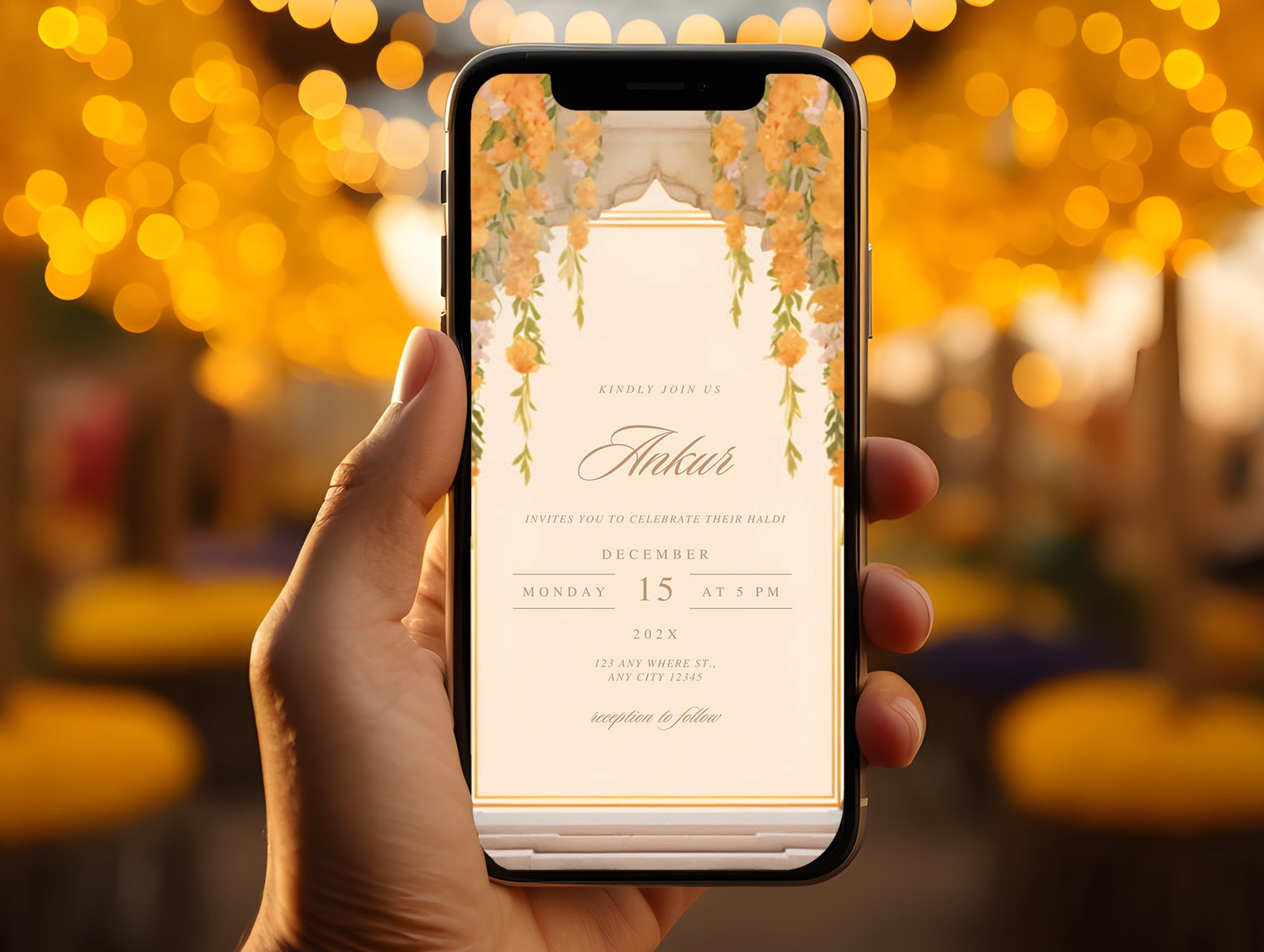 Custom Haldi Animation & Printable Invite | Hindu Card as Digital Pithi ...