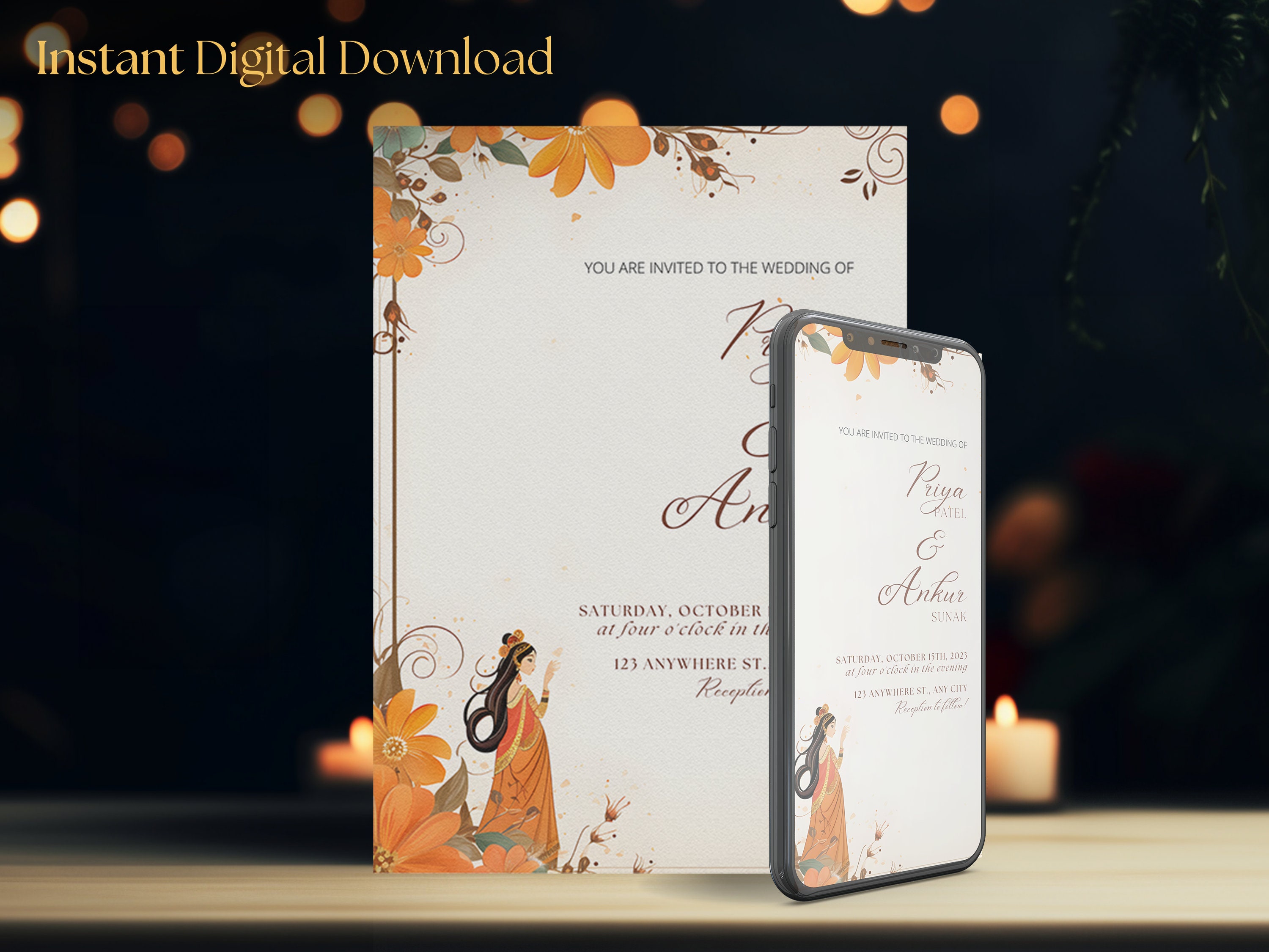 Indian Wedding Invitation Animated Digital & Printable Hindu - Etsy