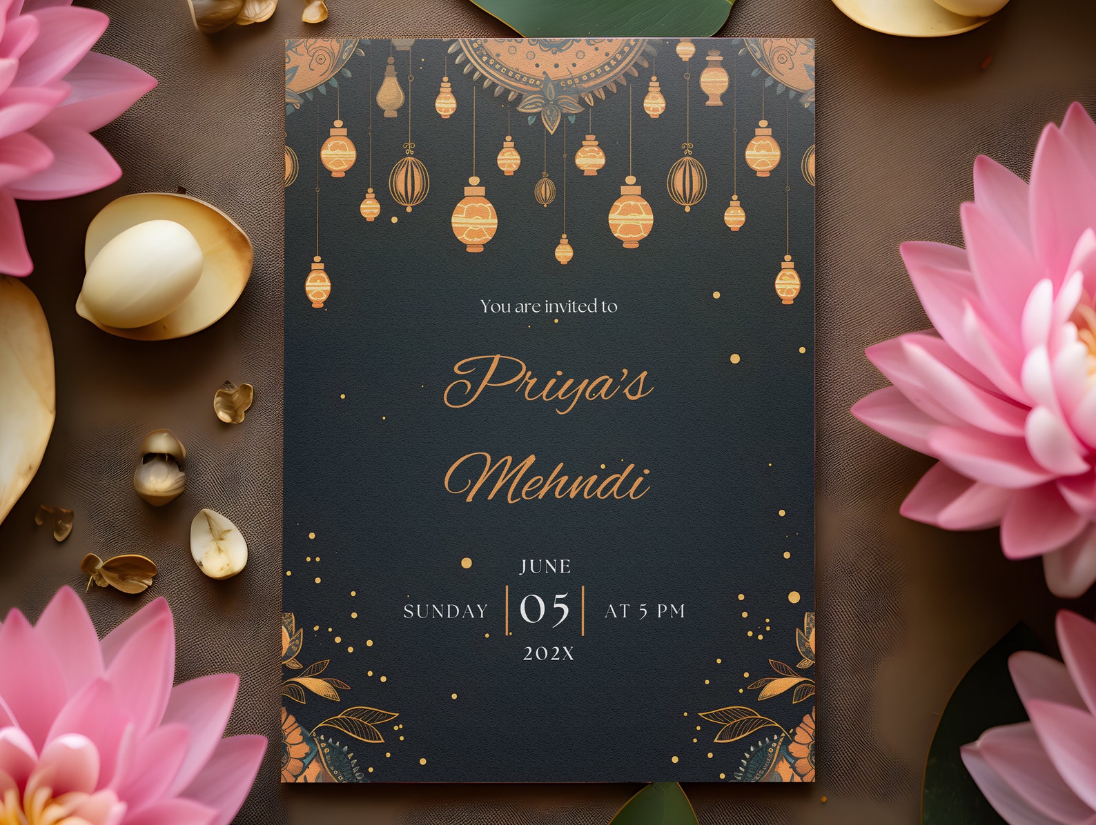Mehndi Invitation Animated Digital & Printable | Mehndi Invite, Henna ...