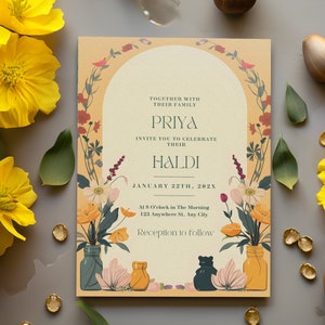 Animated Haldi Ceremony Ecard & Mehndi Invitation | Customizable Holud ...