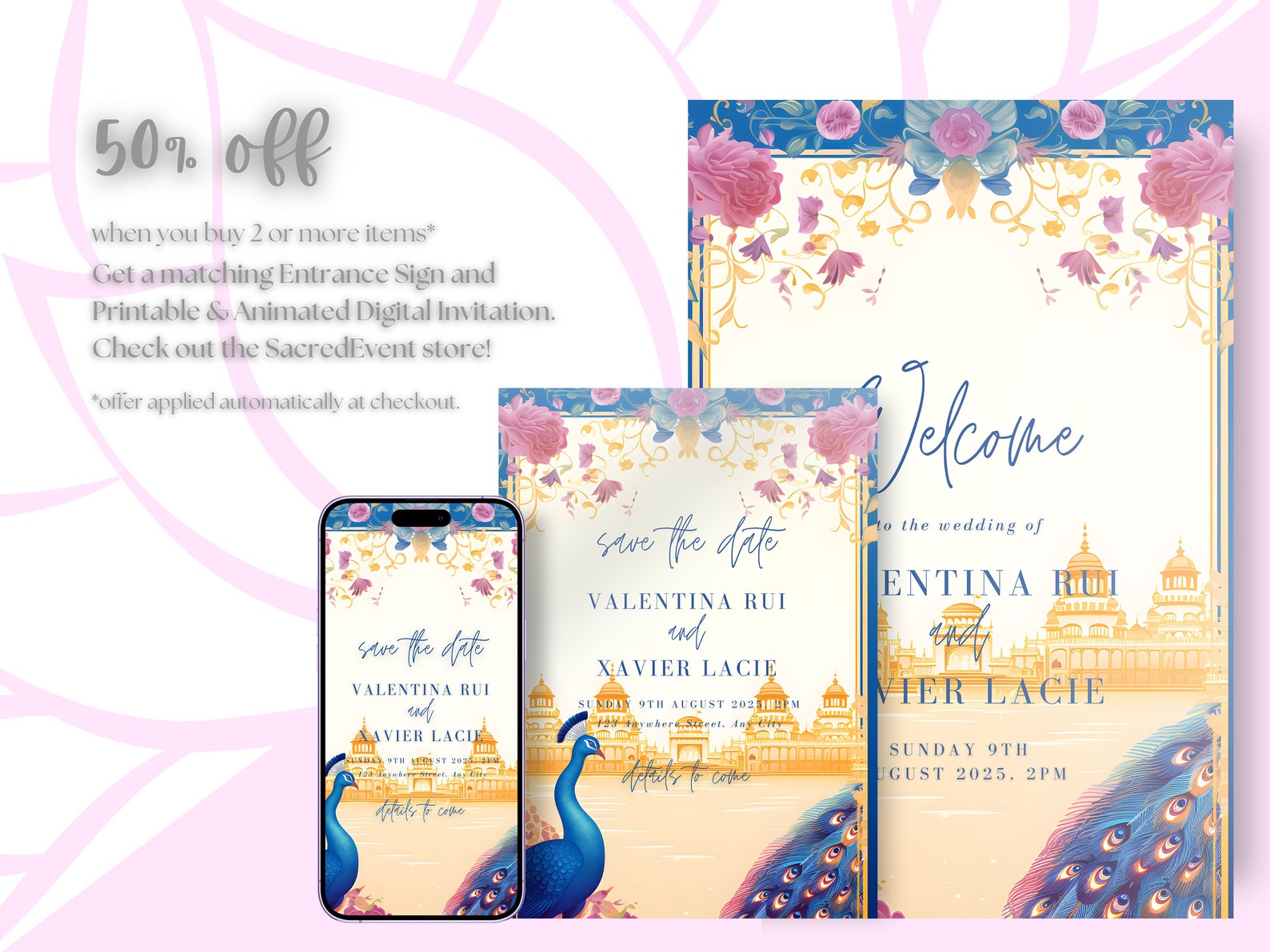 Indian Wedding Invitation Animated Digital & Printable, Majestic ...