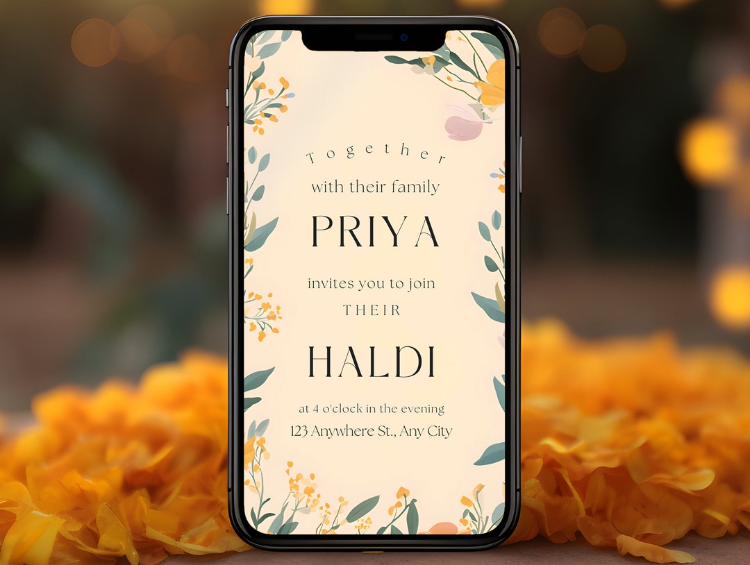 Custom Haldi Animation & Printable Card | Animated Invitation, Digital ...