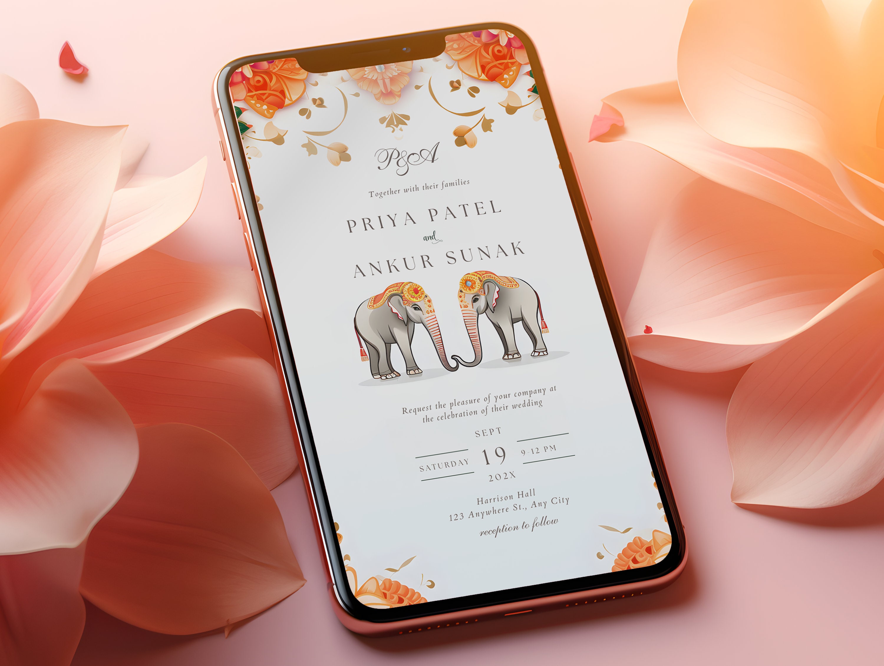 Indian Wedding Invitation Animated Digital & Printable, Hindu Muslim ...