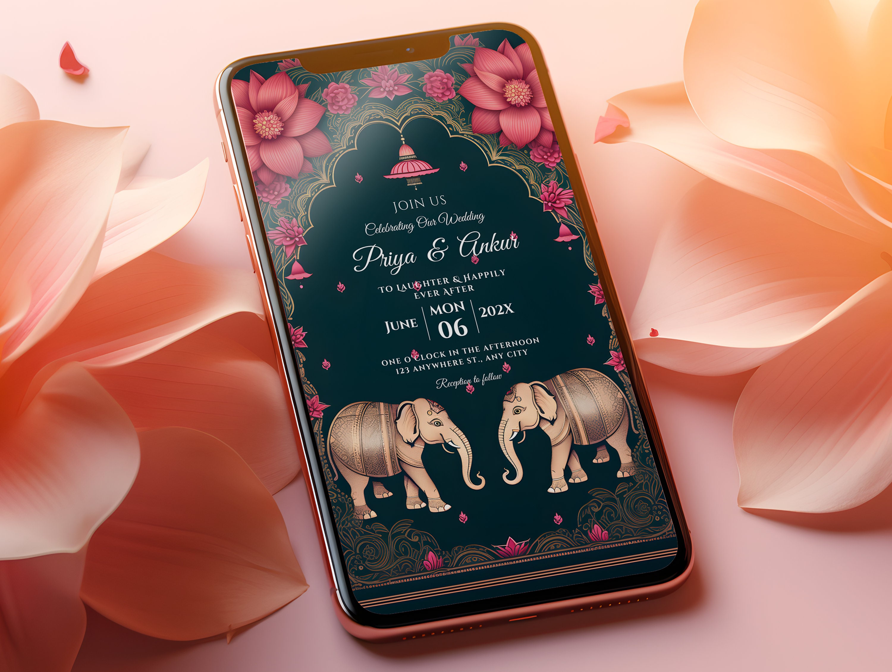 Indian Wedding Invitation Animated Digital & Printable, Mehndi Card ...