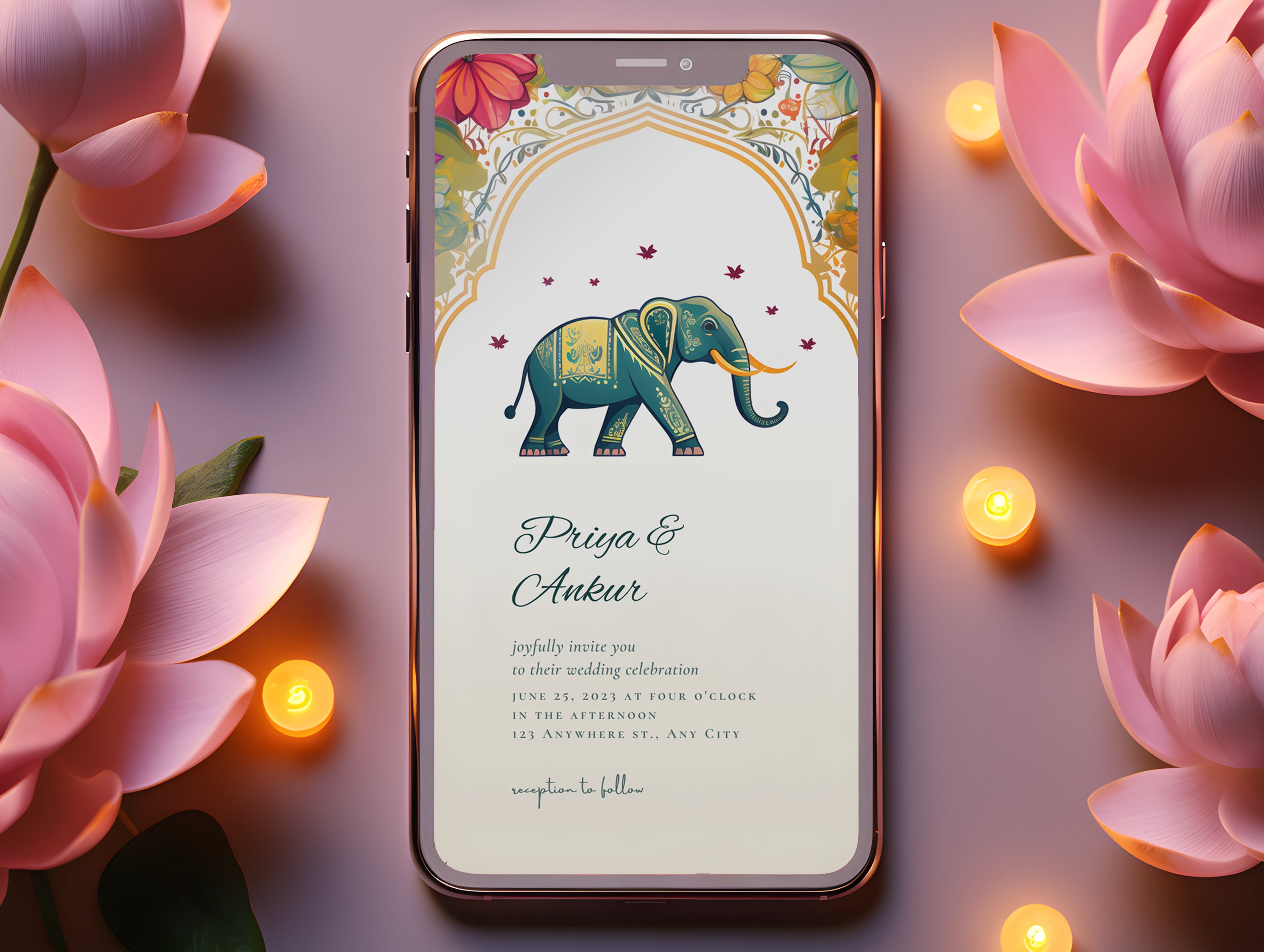 Indian Wedding Invitation Animated Digital & Printable | Card Indian ...
