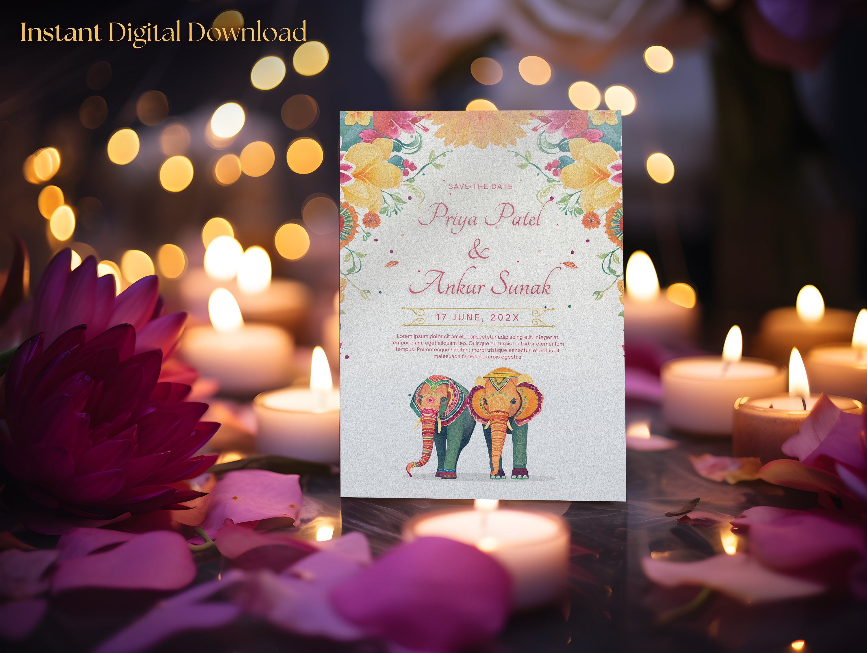 Indian Wedding Invitation Animated Digital and Printable - Etsy
