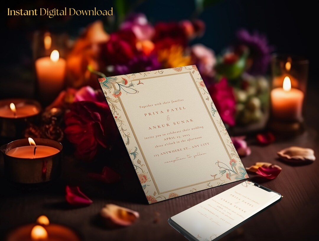 Indian Wedding Invitation Animated Digital & Printable - Etsy