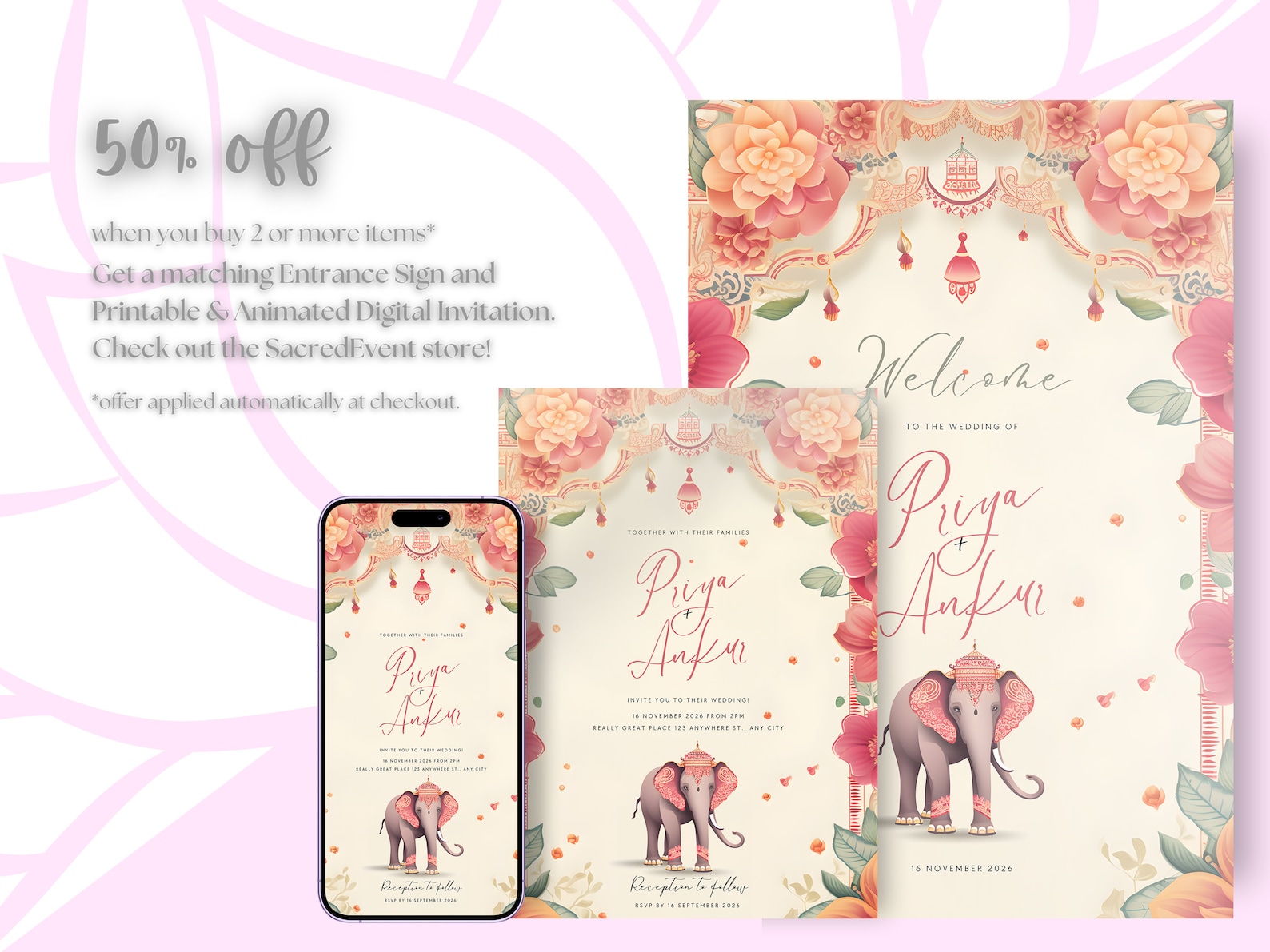 Indian Wedding Invitation Animated Digital & Printable, Punjabi Card ...