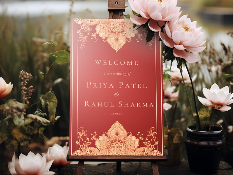 Indian Wedding Sign Welcome to Mehndi & Reception Signage, South Indian ...