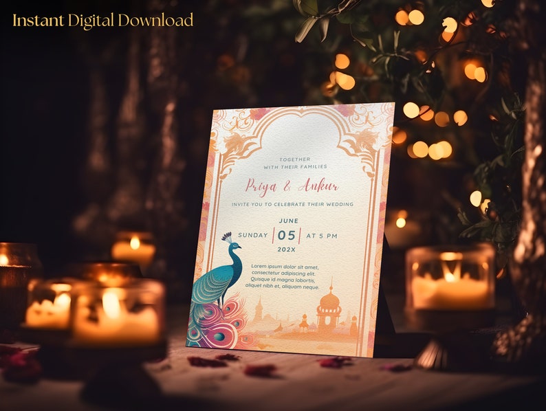 Indian Wedding Invitation Animated Digital & Printable - Etsy