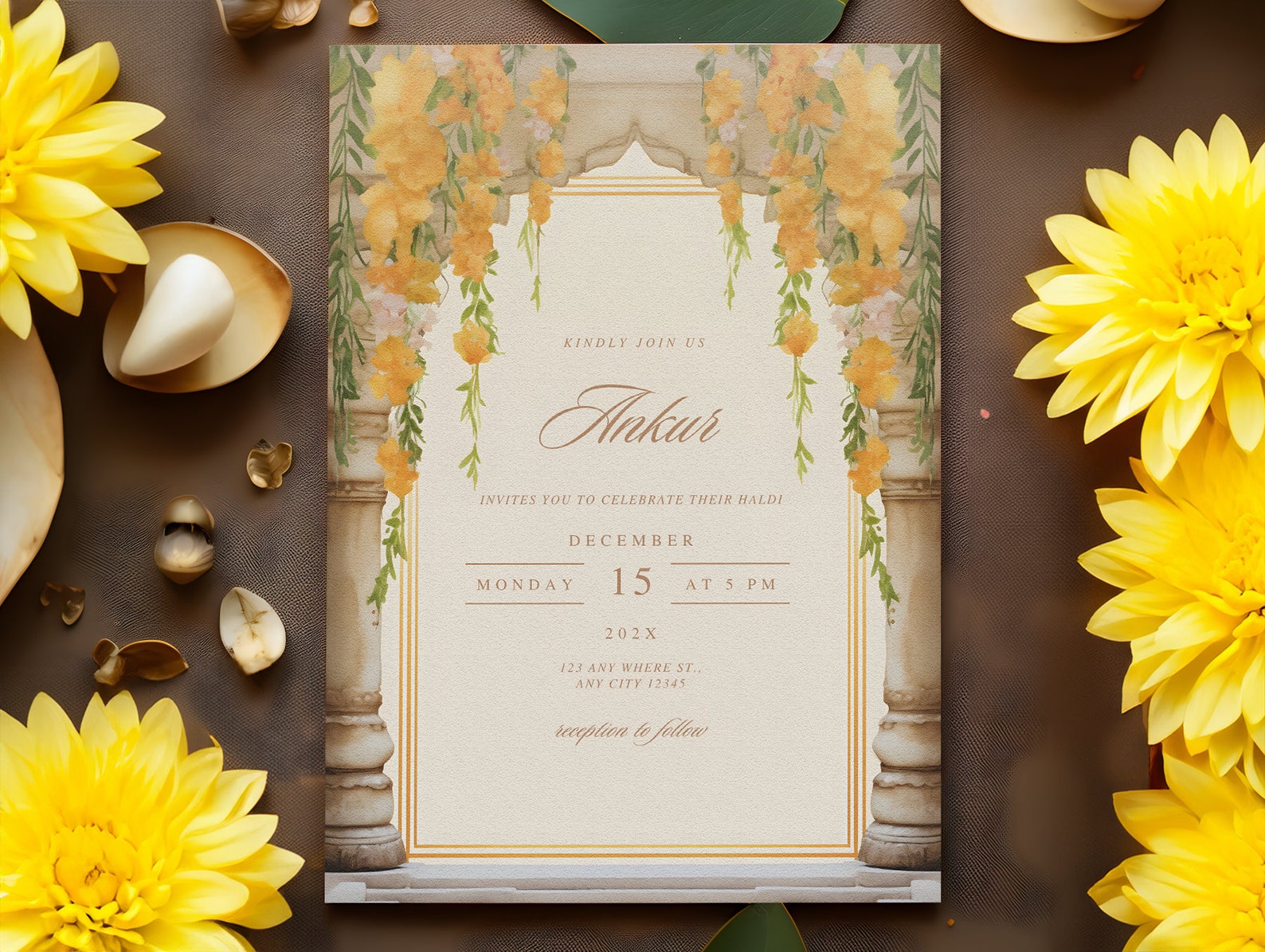 Custom Haldi Animation & Printable Invite | Hindu Card as Digital Pithi ...