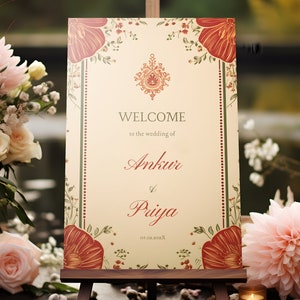 Indian Wedding Sign & Reception Signage | South Indian Board, Desi ...