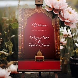 Indian Wedding Sign Punjabi Phera Sign & Shaadi Decor Sign, Floral ...