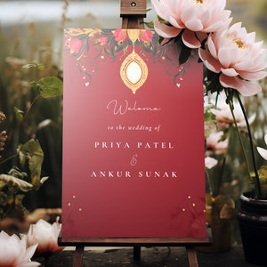 Traditional Indian Wedding Sign Hindu Mehndi Sign & Punjabi Decor ...