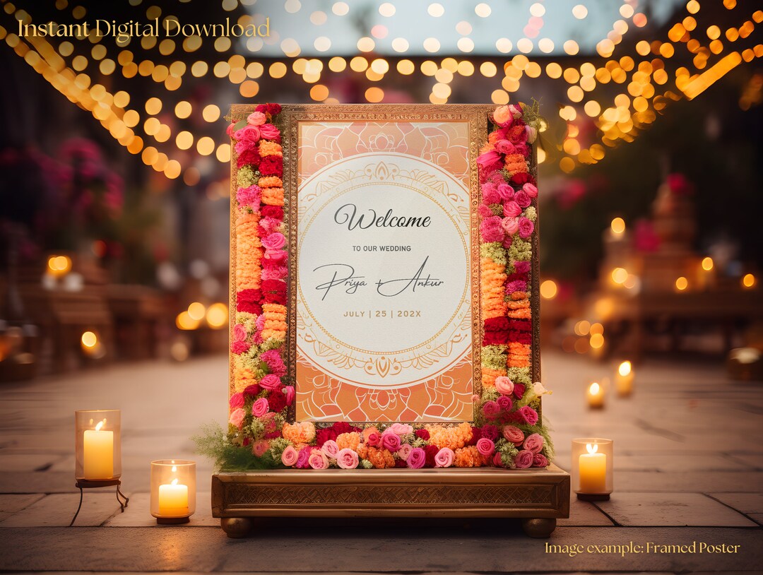 Indian Wedding Sign Welcome Desi Sign Punjabi Phera Sign & - Etsy