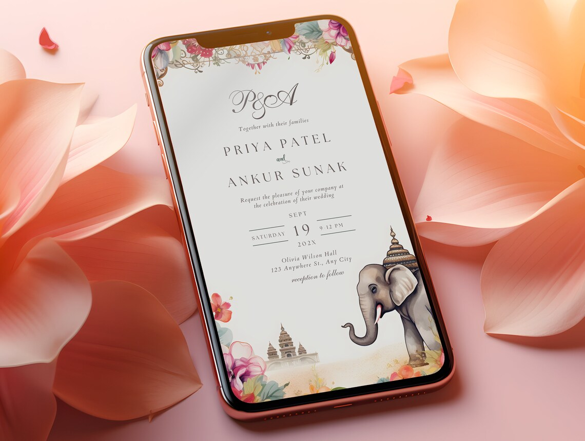 Indian Wedding Invitation Animated Digital & Printable, Shaadi E-cards ...