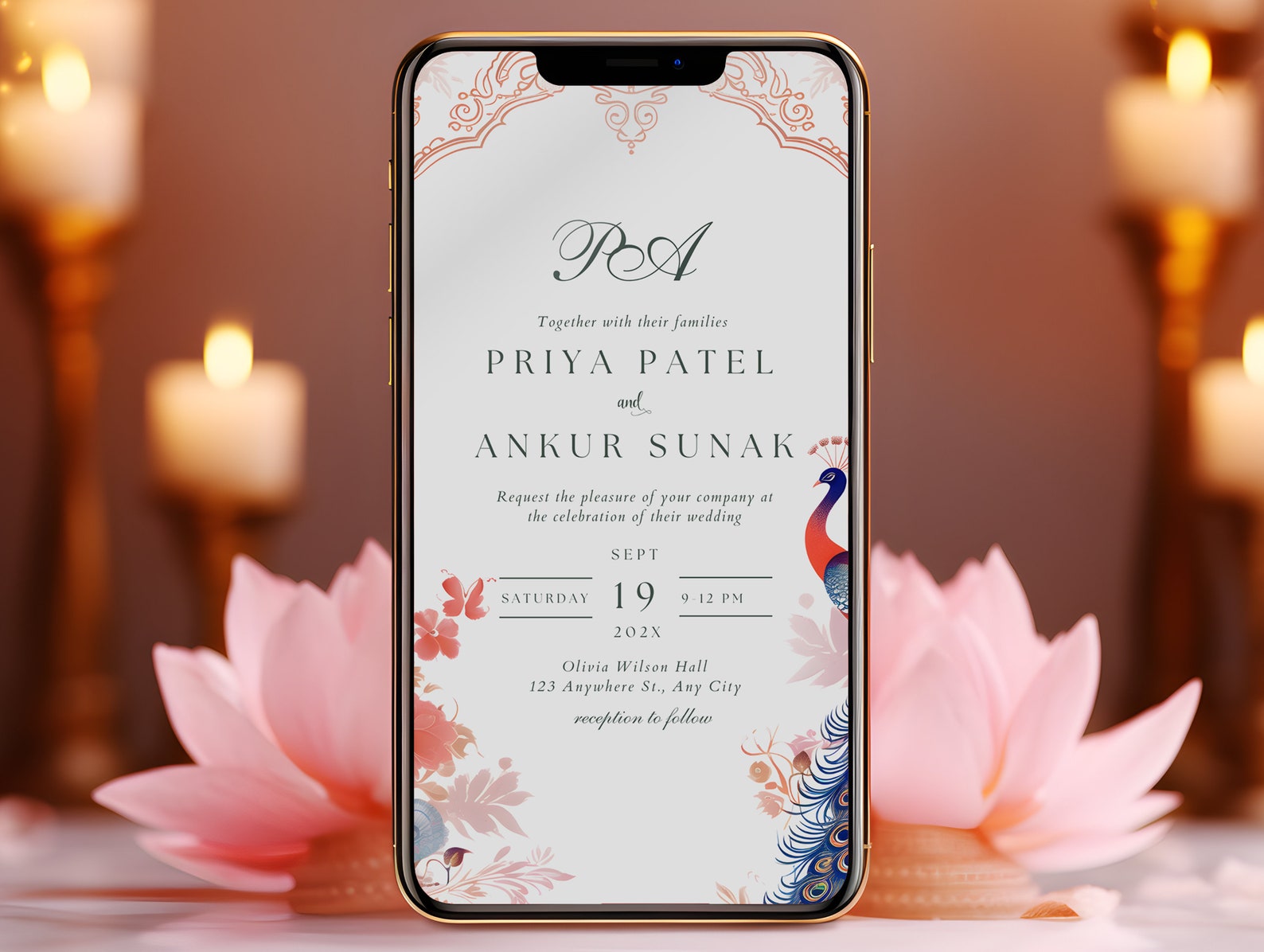 Indian Wedding Invitation Animated Digital & Printable | Mehndi Card ...