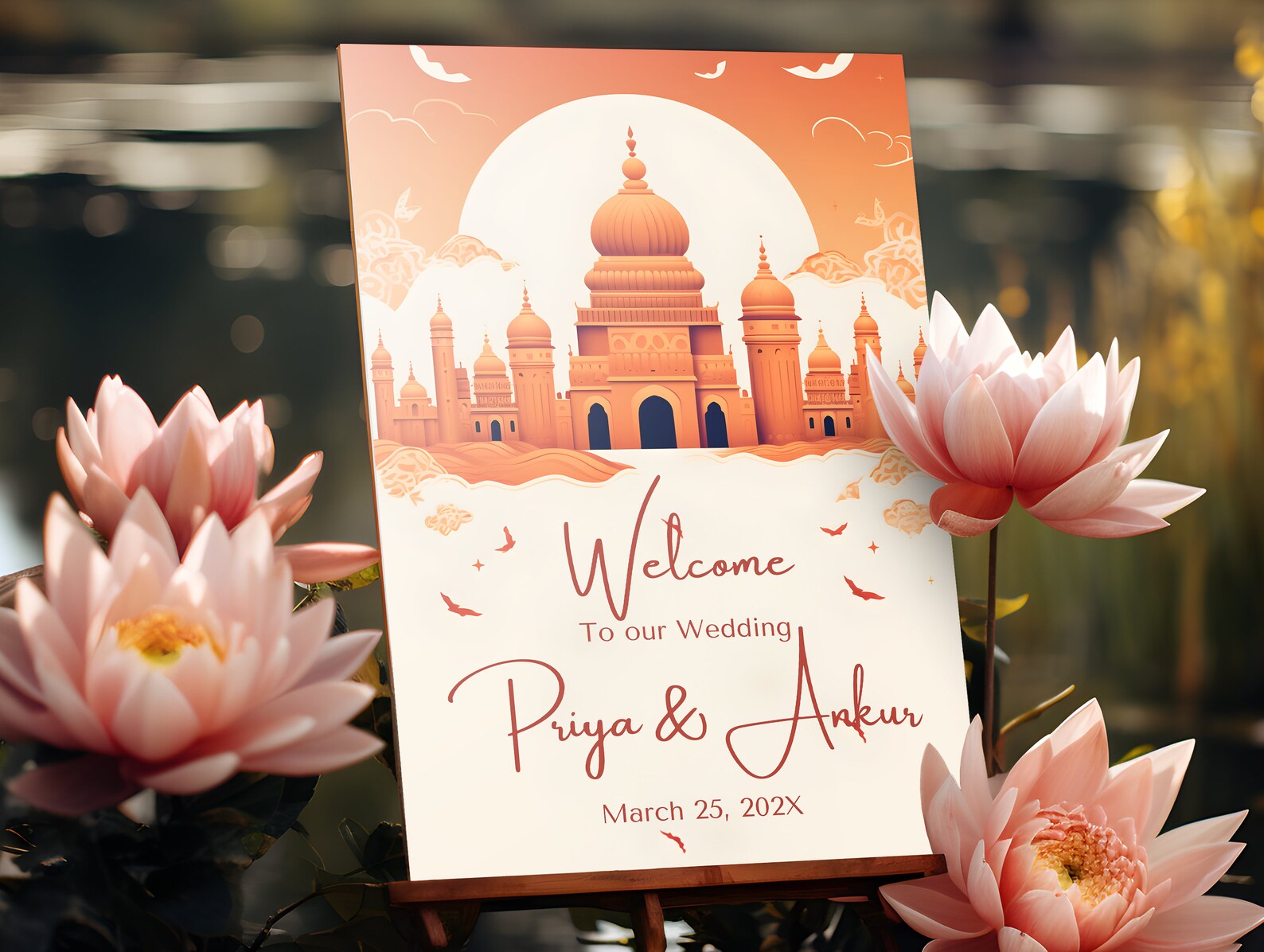 Indian Wedding Sign Reception Sign Board & Mehndi Wedding Sign India ...