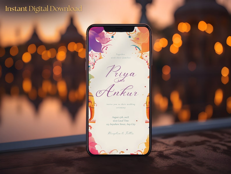 Indian Wedding Invitation Animated Digital & Printable India - Etsy