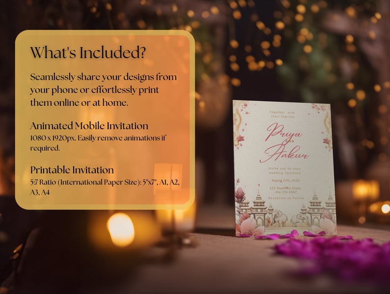 Indian Wedding Invitation Animated Digital & Printable Hindu - Etsy