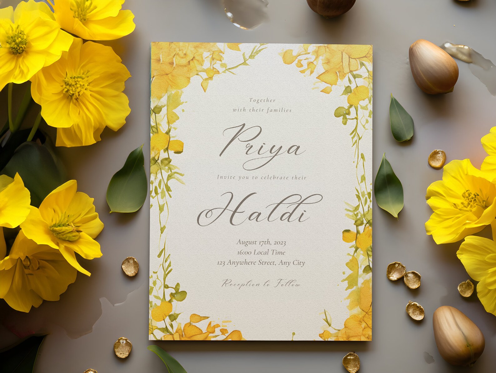 Animated Haldi Ceremony E-invite Printable & Sikh Wedding Invite, Hindu ...