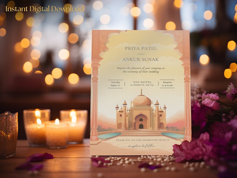 Indian Wedding Invitation Animated Digital & Printable - Etsy