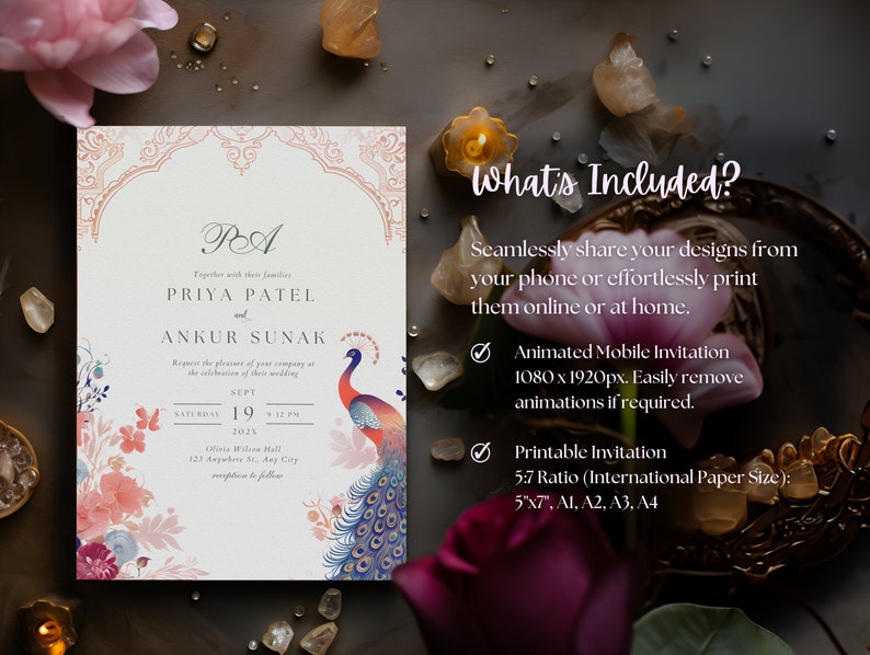 Indian Wedding Invitation Animated Digital & Printable | Mehndi Card ...