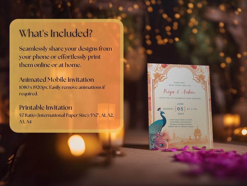 Indian Wedding Invitation Animated Digital & Printable - Etsy