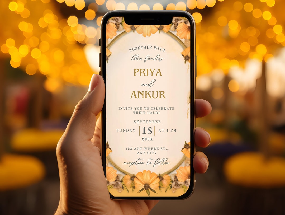 Animated Haldi Ceremony Invite | Sikh & Muslim Invitation, Mehndi Ecard ...