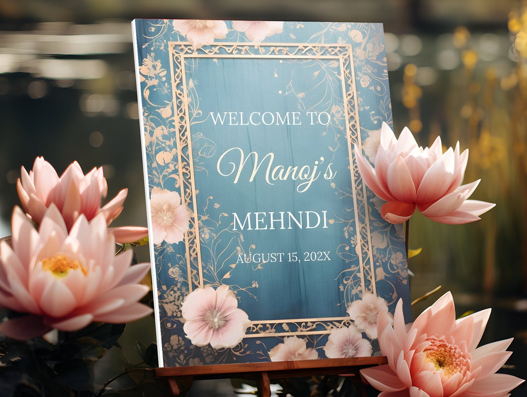Indian Mehndi Sign Mehndi Poster Decor Sign & Welcome to - Etsy
