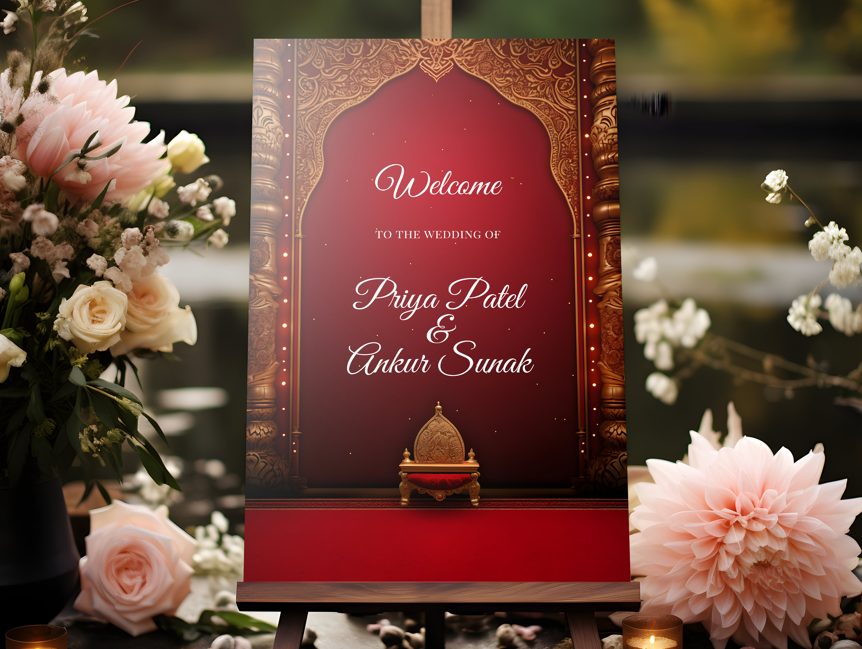 Indian Wedding Sign Punjabi Phera Sign & Shaadi Decor Sign, Floral ...