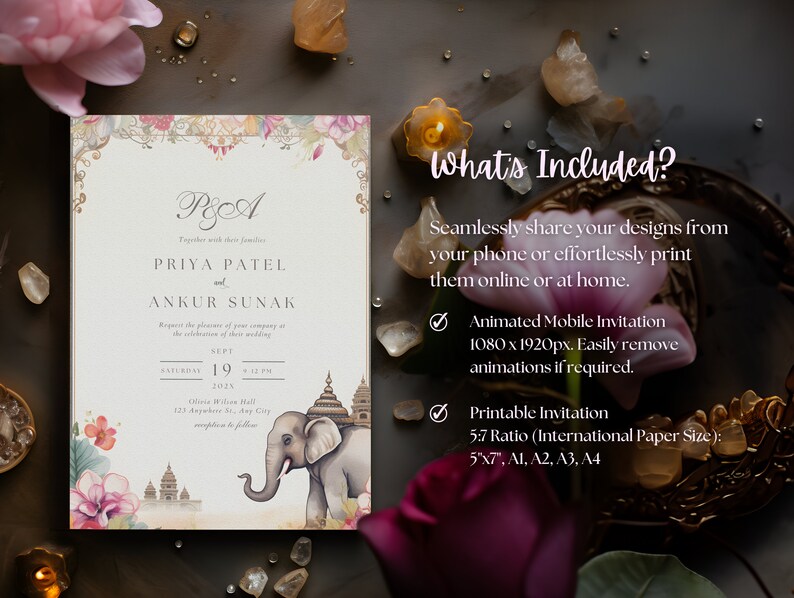 Indian Wedding Invitation Animated Digital & Printable, Shaadi E-cards ...