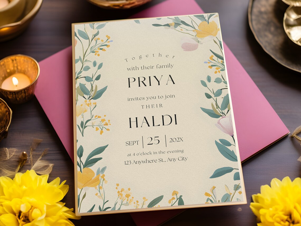 Custom Haldi Animation & Printable Card | Animated Invitation, Digital ...