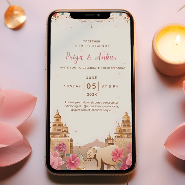 South Indian Wedding E Invite - Etsy