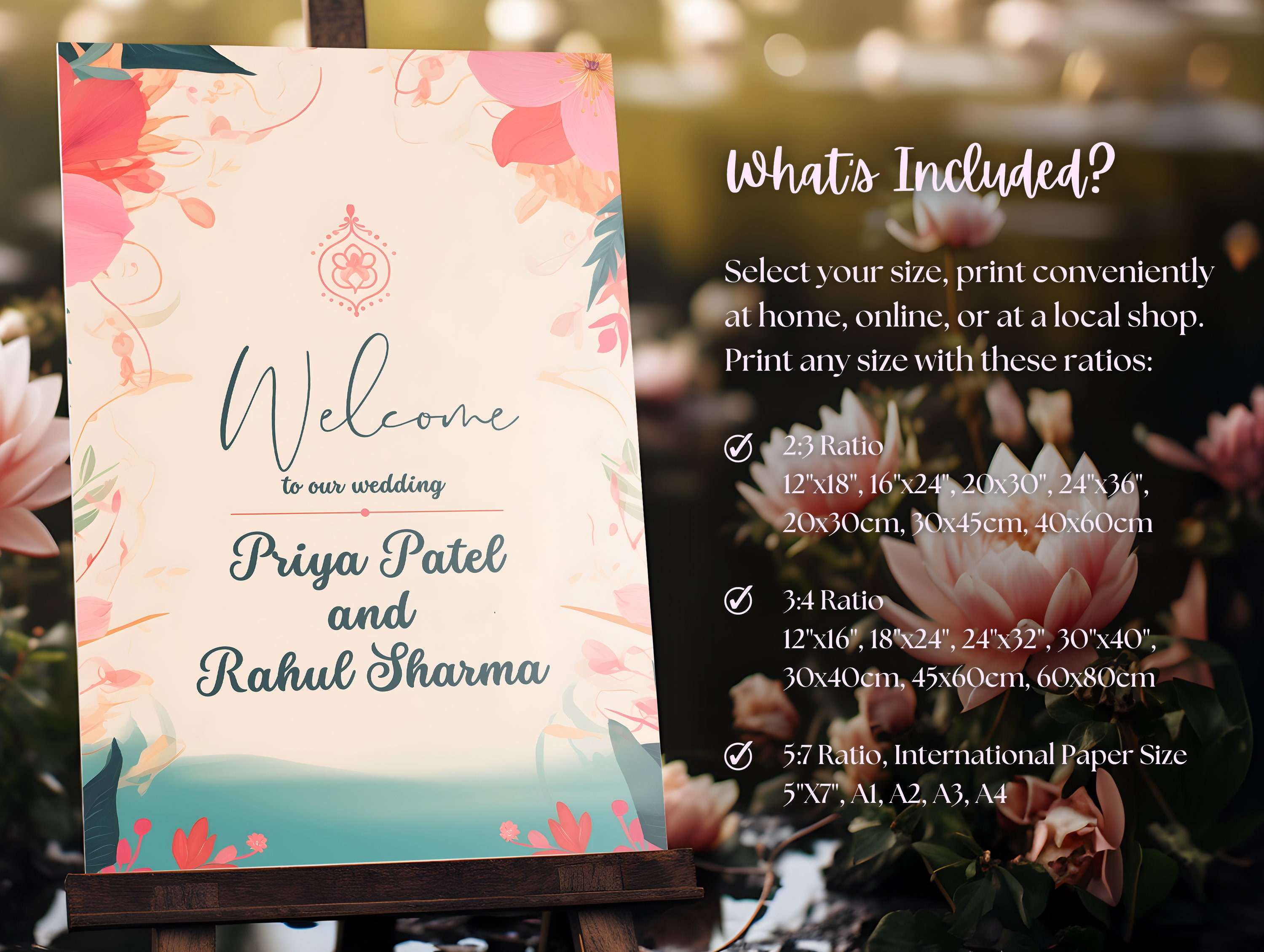Indian Wedding Sign South Indian Mehndi & Reception Signage - Etsy