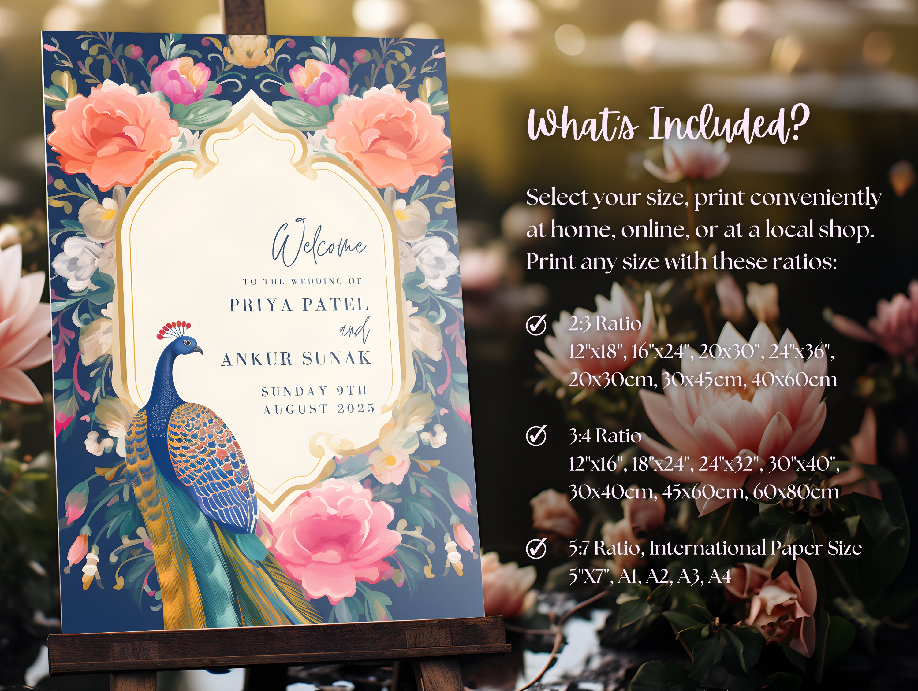 Indian Wedding Sign | Welcome to India, Floral Patterns & Majestic ...