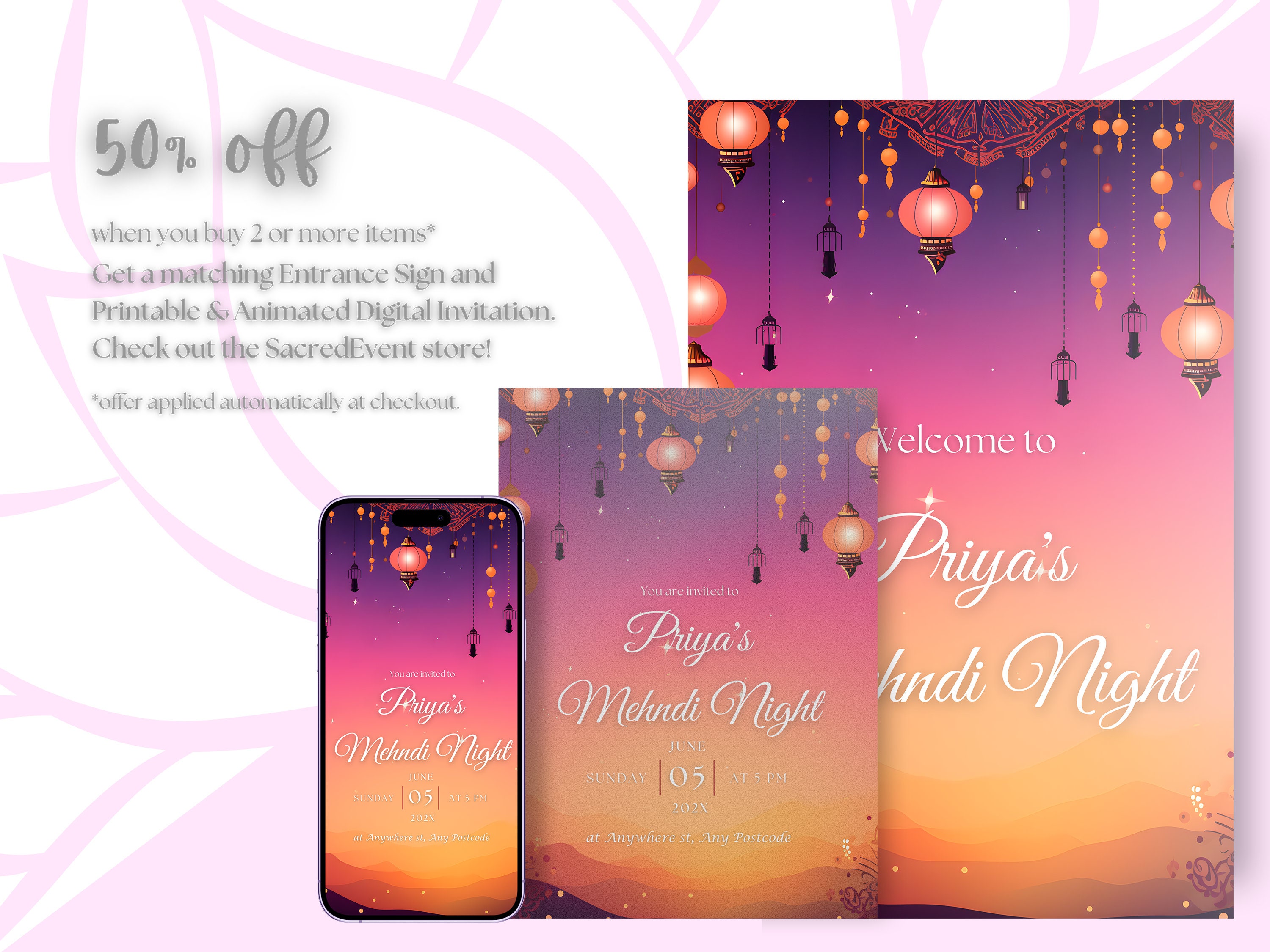 Mehndi Invitation Animated Digital & Printable | Indian Wedding ...