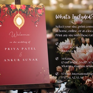 Traditional Indian Wedding Sign Hindu Mehndi Sign & Punjabi Decor ...