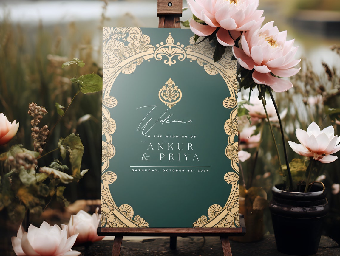 Indian Wedding Sign Reception Sign Board, Punjabi Mehndi Sign & Desi ...