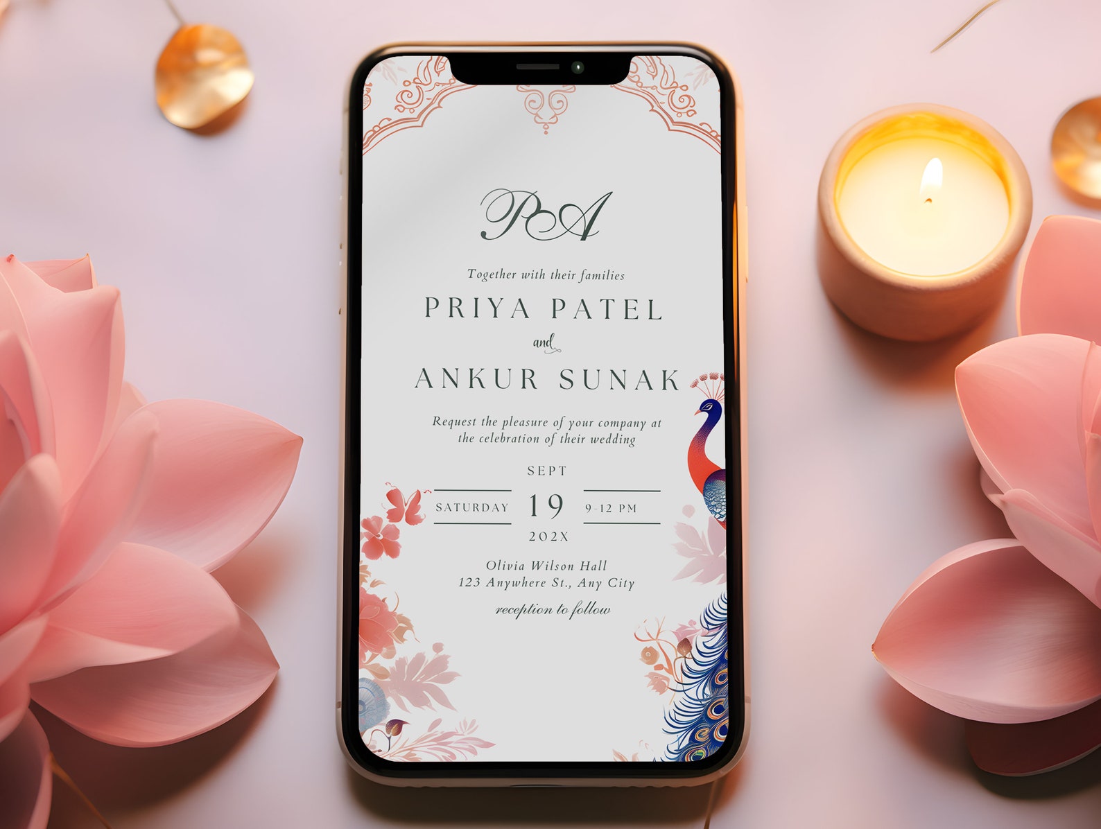 Indian Wedding Invitation Animated Digital & Printable | Mehndi Card ...