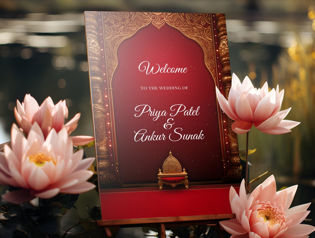 Indian Wedding Sign Punjabi Phera Sign & Shaadi Decor Sign, Floral ...